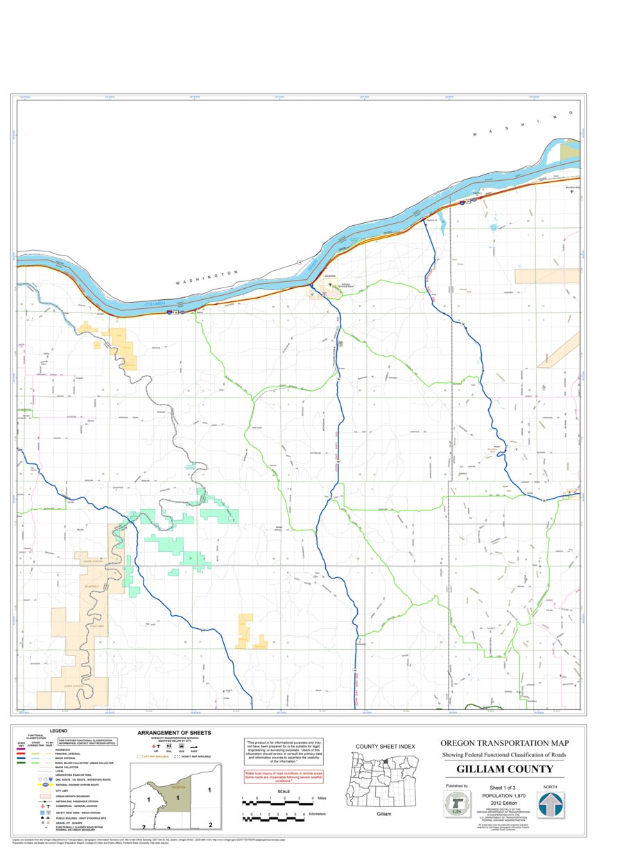Gilliam County Sheet 1 Map by Avenza Systems Inc. | Avenza Maps