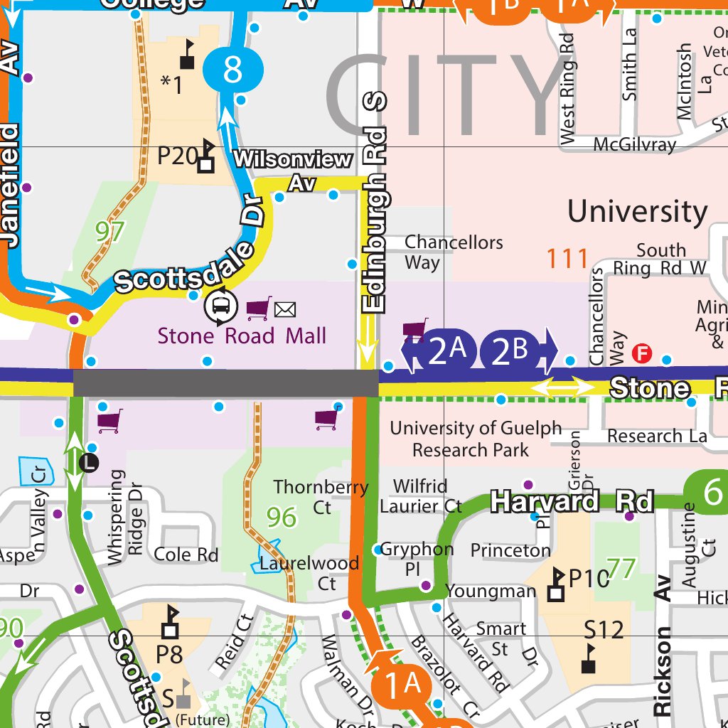 Guelph Transit Map by Avenza Systems Inc. | Avenza Maps