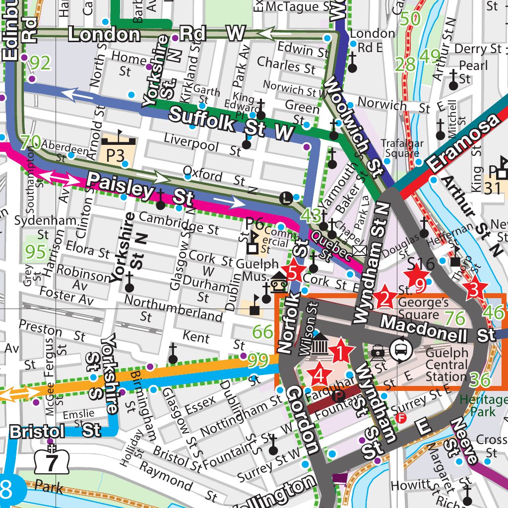Guelph Transit Map by Avenza Systems Inc. | Avenza Maps