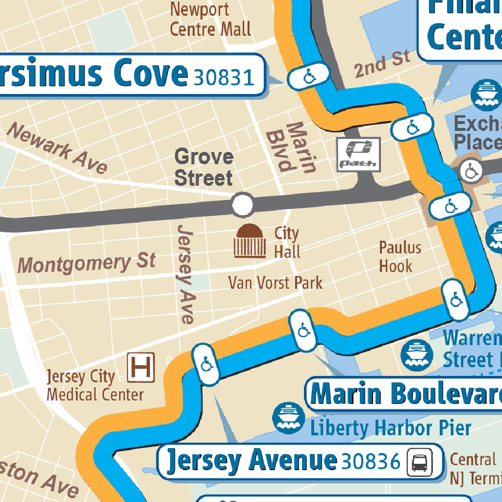 Hudson-Bergen Light Rail System Map by Avenza Systems Inc. | Avenza Maps