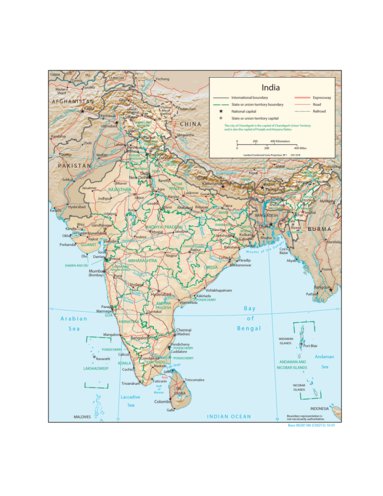 India Physiography Map by Avenza Systems Inc. | Avenza Maps