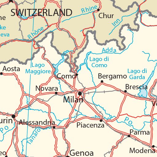 Italy Transportation Map by Avenza Systems Inc. | Avenza Maps