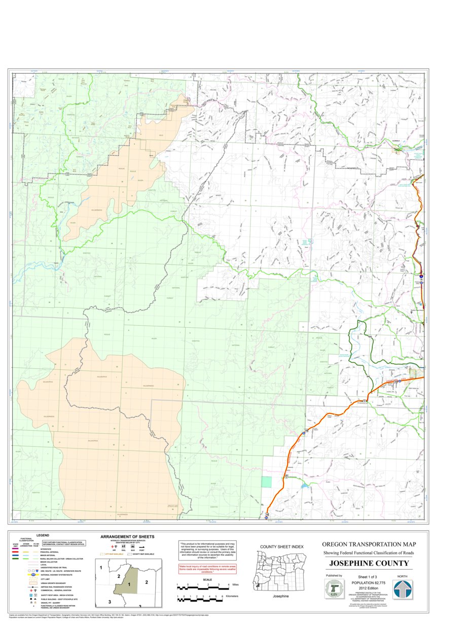 Josephine County Sheet 1 Map by Avenza Systems Inc. | Avenza Maps
