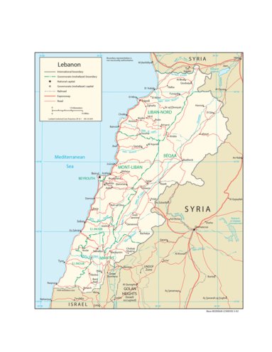 Lebanon Transportation Map by Avenza Systems Inc. | Avenza Maps