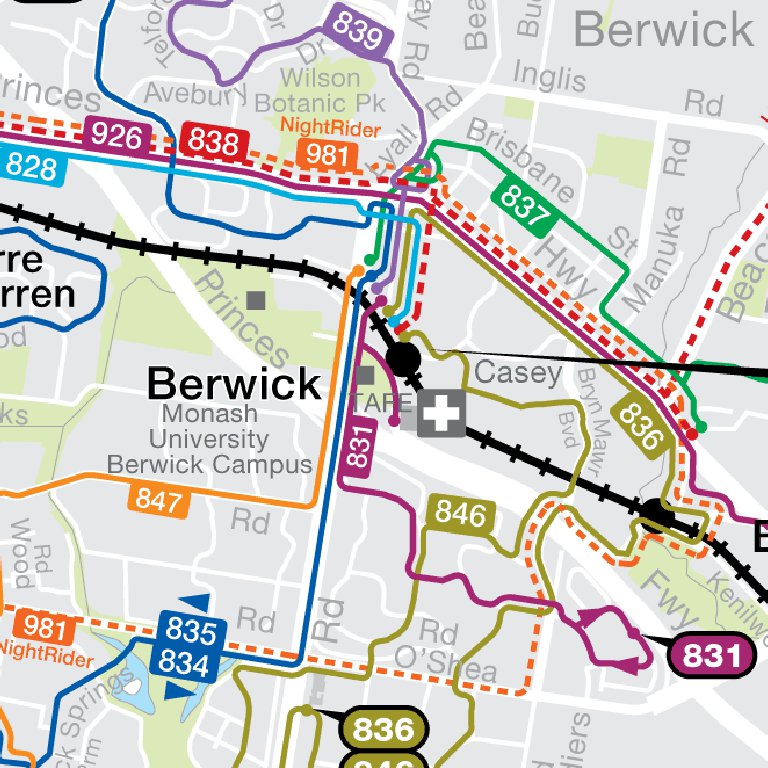 Melbourne Transit: Cardinia Map by Avenza Systems Inc. | Avenza Maps