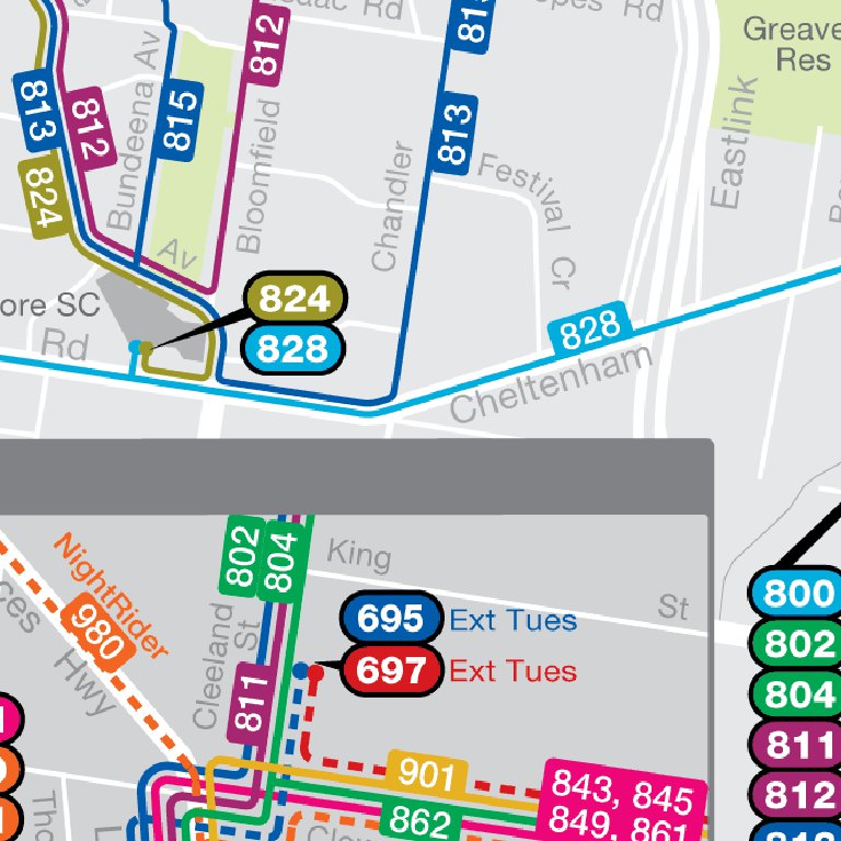 Melbourne Transit: Dandenong Map by Avenza Systems Inc. | Avenza Maps