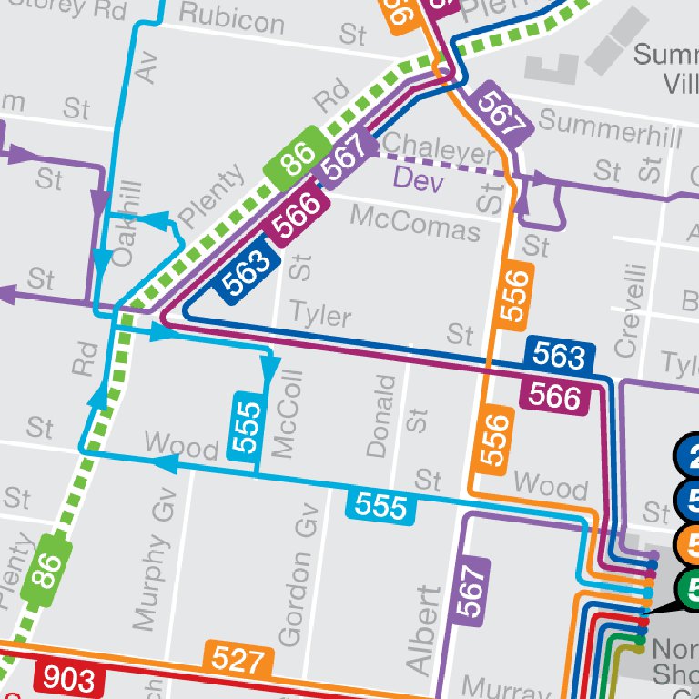 Melbourne Transit: Darebin Map by Avenza Systems Inc. | Avenza Maps
