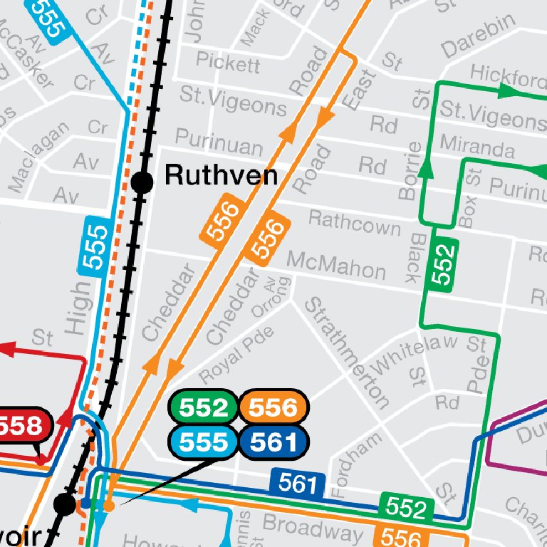Melbourne Transit: Darebin Map by Avenza Systems Inc. | Avenza Maps