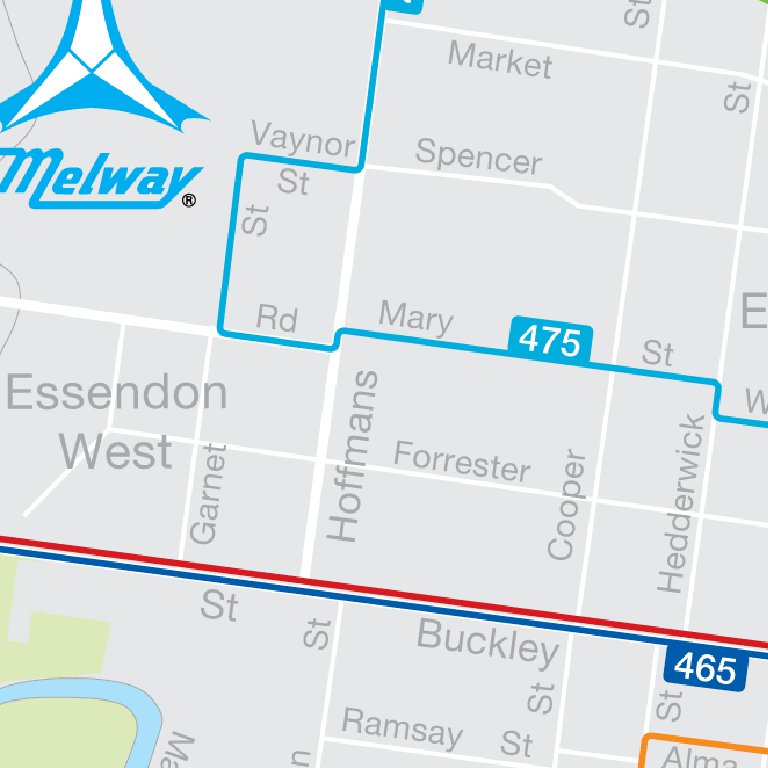Melbourne Transit: Moonee Valley Map by Avenza Systems Inc. | Avenza Maps