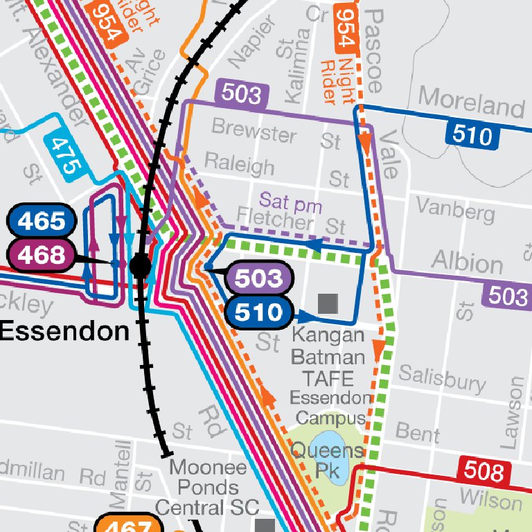 Melbourne Transit: Moreland Map by Avenza Systems Inc. | Avenza Maps