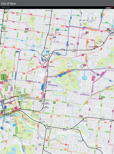Melbourne Transit: Yarra Map by Avenza Systems Inc. | Avenza Maps