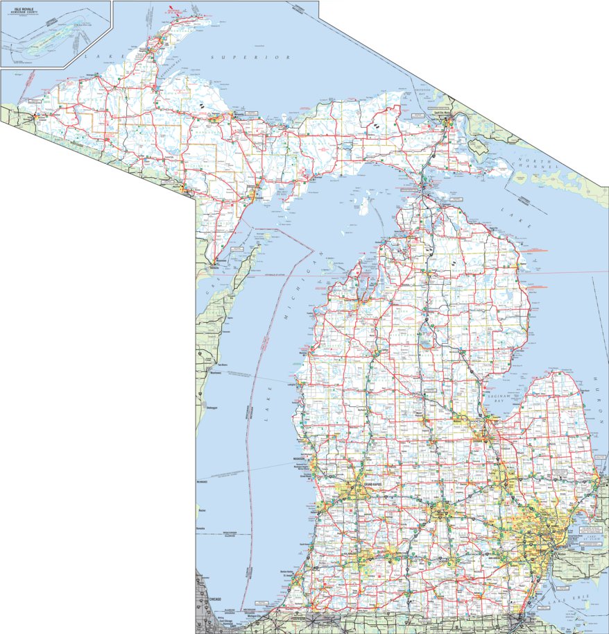 Michigan Highways and Roads Map by Avenza Systems Inc. | Avenza Maps