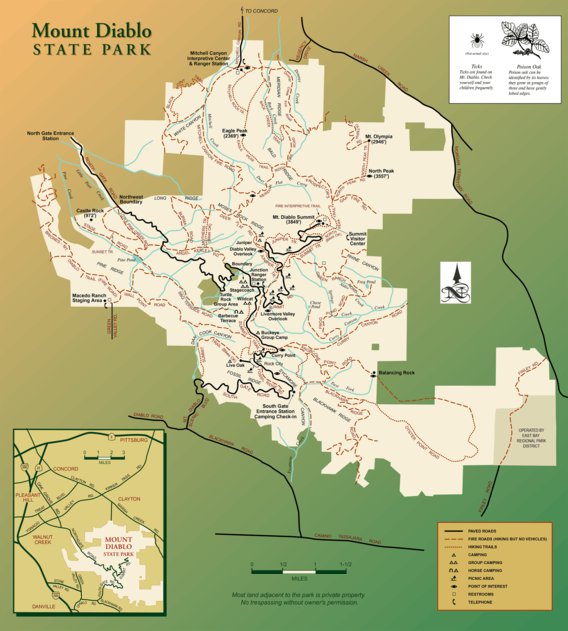 Mount Diablo State Park Map by Avenza Systems Inc. | Avenza Maps
