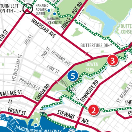 Nanaimo Bicycle Routes Map by Avenza Systems Inc. | Avenza Maps