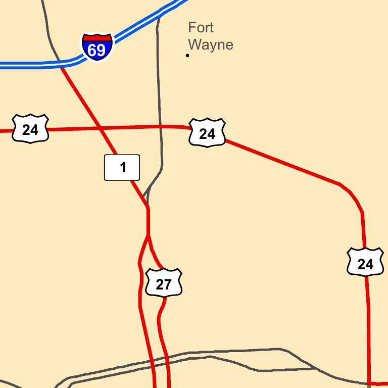National Highway System: Fort Wayne, IN Map by Avenza Systems Inc ...