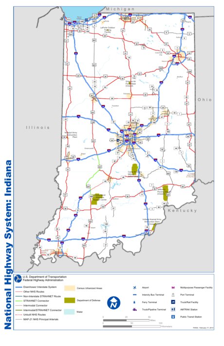 National Highway System: Indiana Map by Avenza Systems Inc. | Avenza Maps