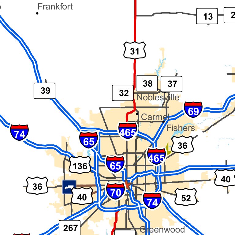 National Highway System: Indiana Map by Avenza Systems Inc. | Avenza Maps