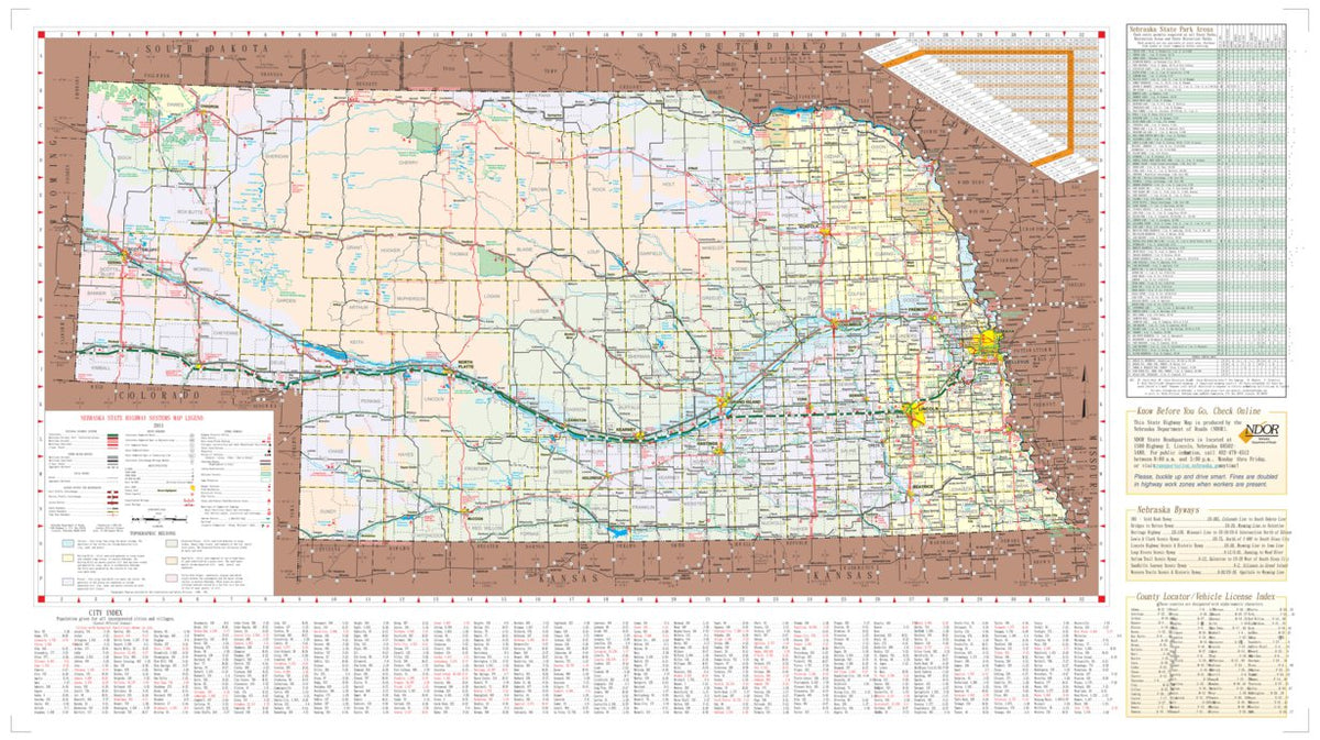 Nebraska Highways Map by Avenza Systems Inc. | Avenza Maps