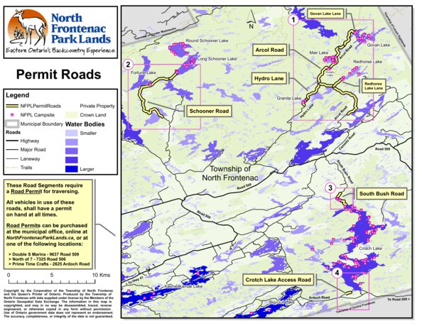 North Frontenac Park Lands Road Permit Map by Avenza Systems Inc ...