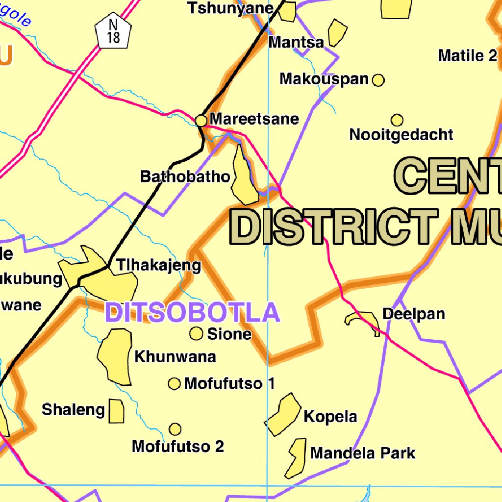 North West, South Africa Map by Avenza Systems Inc. | Avenza Maps