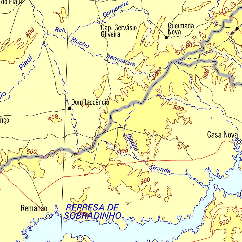 Northeastern Brazil Physical Relief Map by Avenza Systems Inc. | Avenza ...