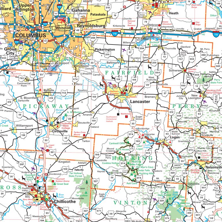 Ohio Highways Map by Avenza Systems Inc. | Avenza Maps
