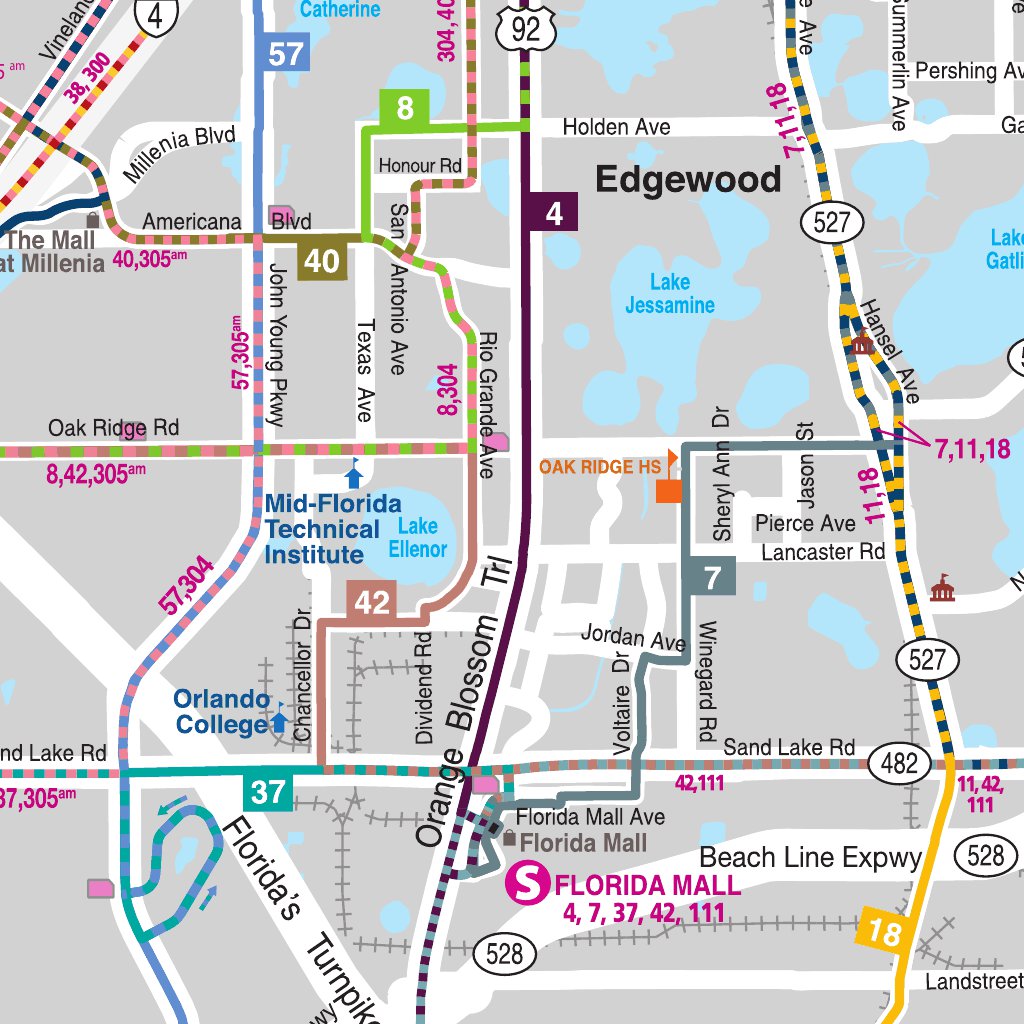 Orlando, FL Transit Map by Avenza Systems Inc. | Avenza Maps