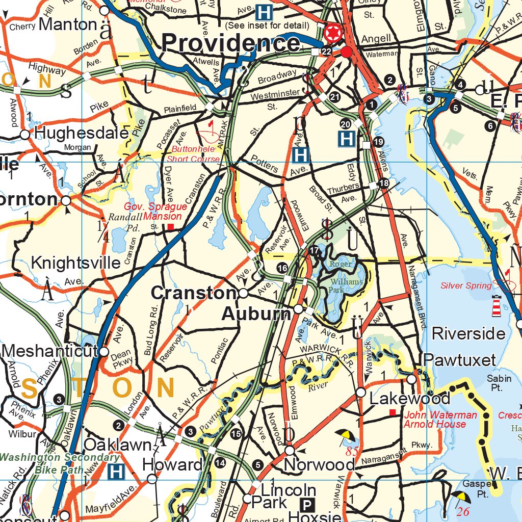 Rhode Island Highways Map by Avenza Systems Inc. | Avenza Maps