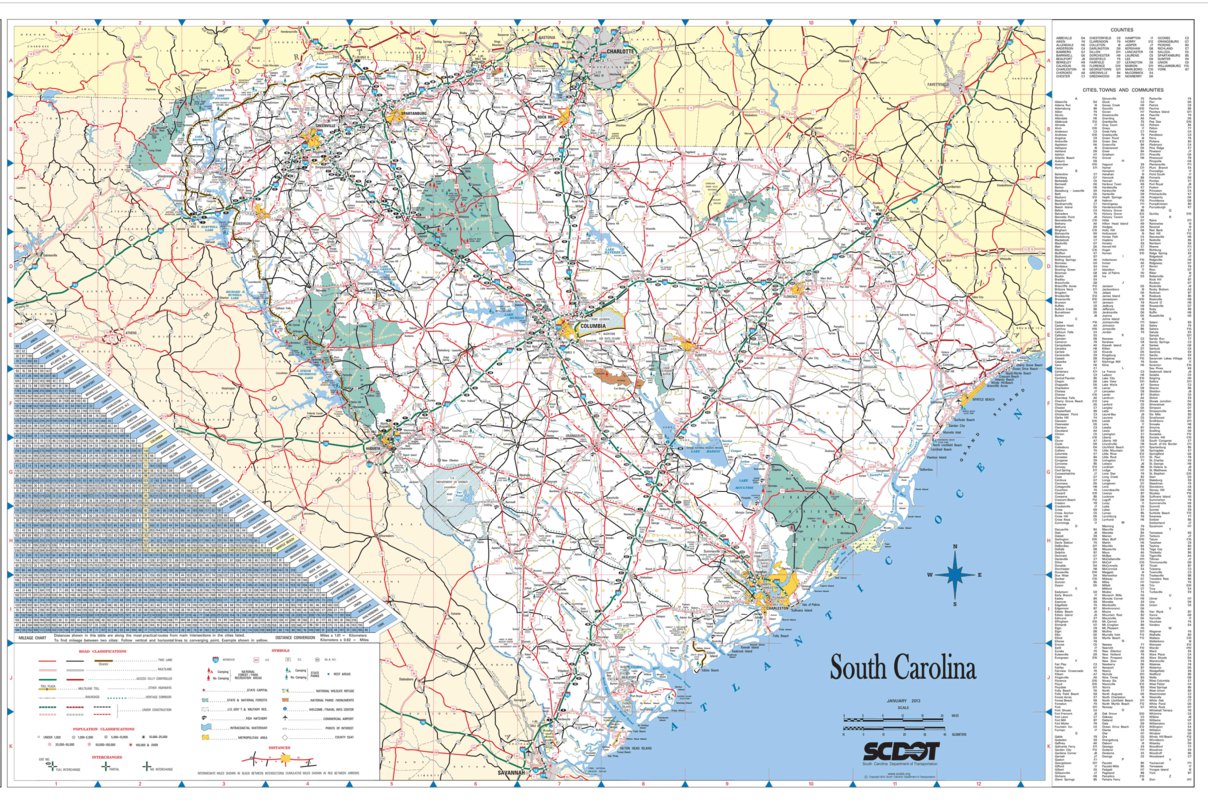 South Carolina Highways Map by Avenza Systems Inc. | Avenza Maps
