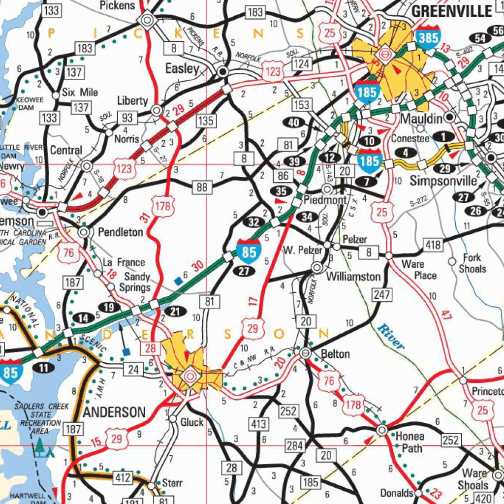 South Carolina Highways Map by Avenza Systems Inc. | Avenza Maps