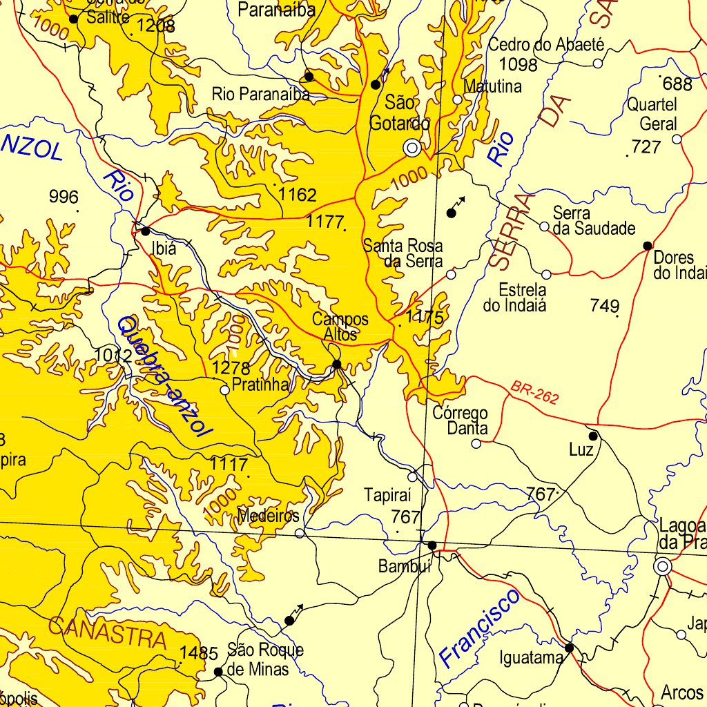 Southeast Brazil Physical Relief Map by Avenza Systems Inc. | Avenza Maps