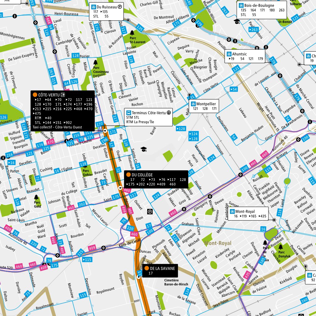 STM transit Map, Montreal, Quebec by Avenza Systems Inc. | Avenza Maps