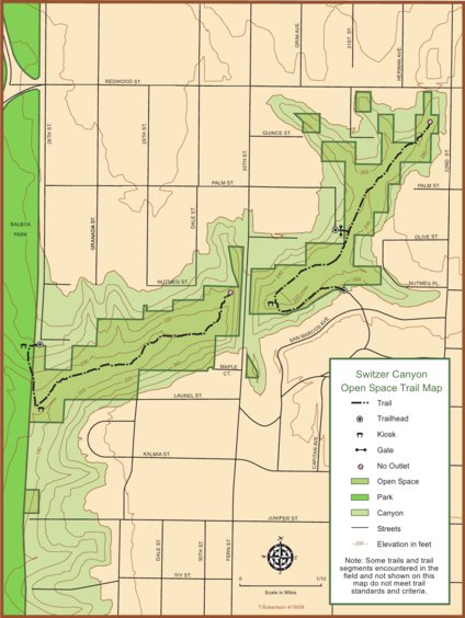 Switzer Canyon Open Space Trail Map by Avenza Systems Inc. | Avenza Maps