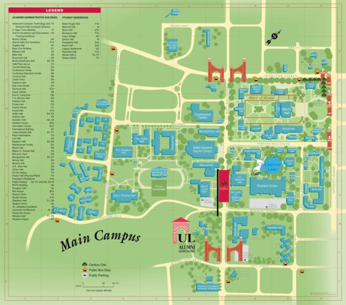 University of Louisiana, Lafayette Campus Map by Avenza Systems Inc ...