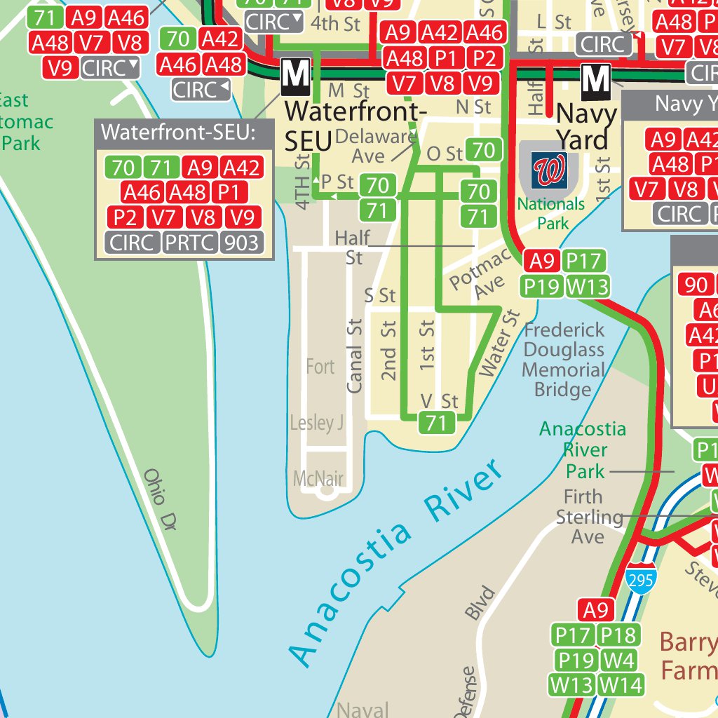 Washington, DC Metrobus Routes Map by Avenza Systems Inc. | Avenza Maps