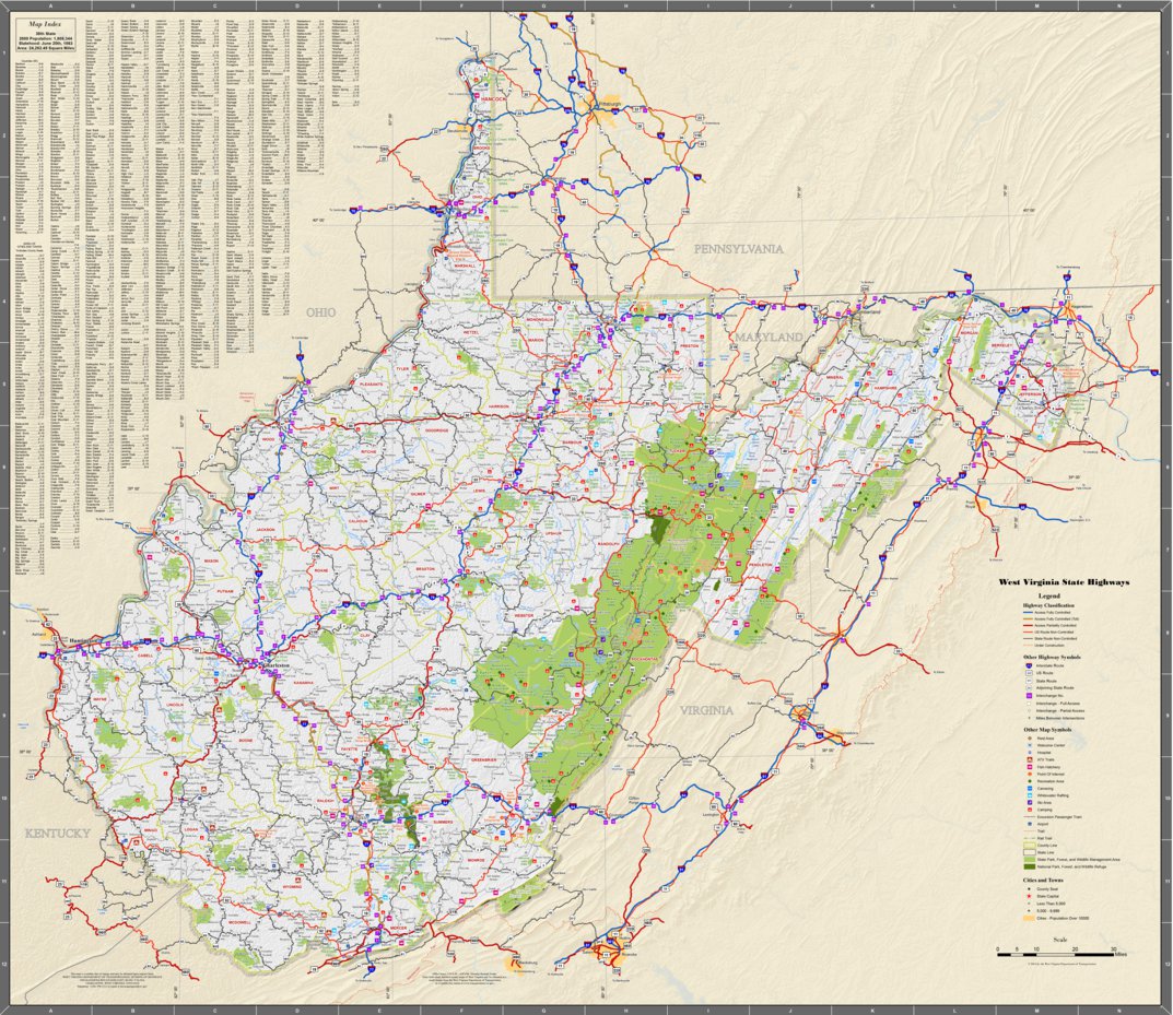West Virginia Highways Map by Avenza Systems Inc. | Avenza Maps