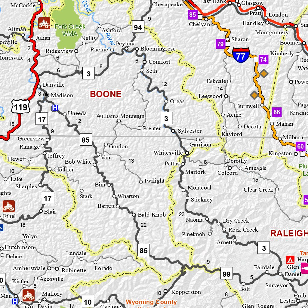 West Virginia Highways Map by Avenza Systems Inc. | Avenza Maps