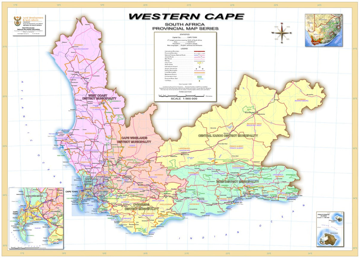 Western Cape, South Africa Map by Avenza Systems Inc. | Avenza Maps
