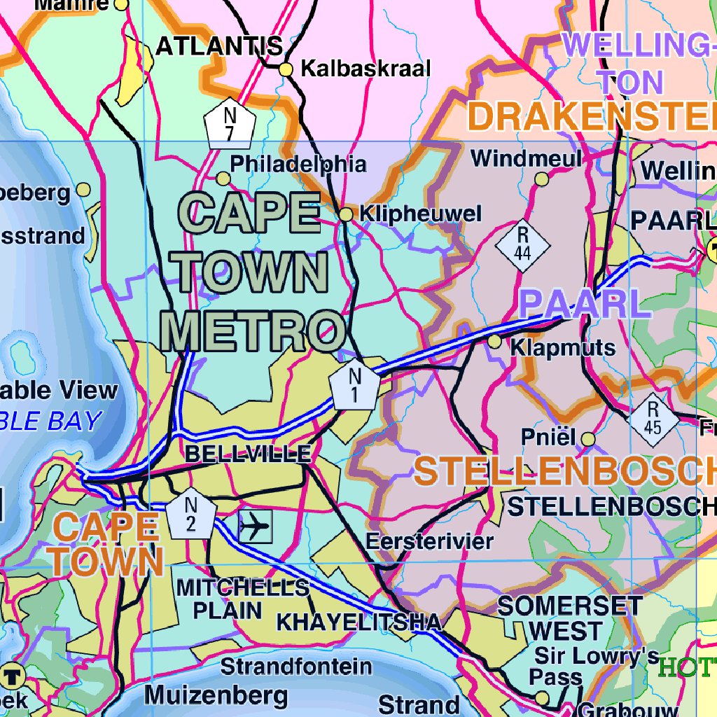 Western Cape, South Africa Map by Avenza Systems Inc. | Avenza Maps