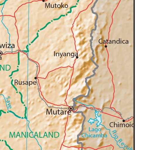 Zimbabwe Physiography Map by Avenza Systems Inc. | Avenza Maps