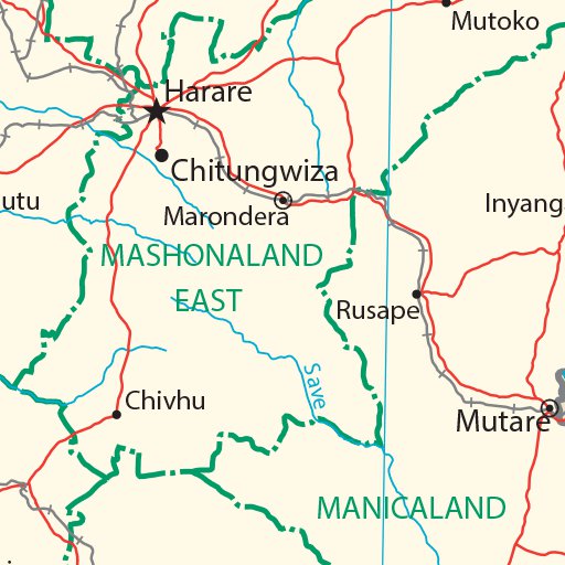 Zimbabwe Transportation Map by Avenza Systems Inc. | Avenza Maps