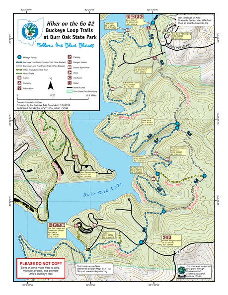 Hiker on the Go: Buckeye Loop Trails at Burr Oak State Park Map by ...