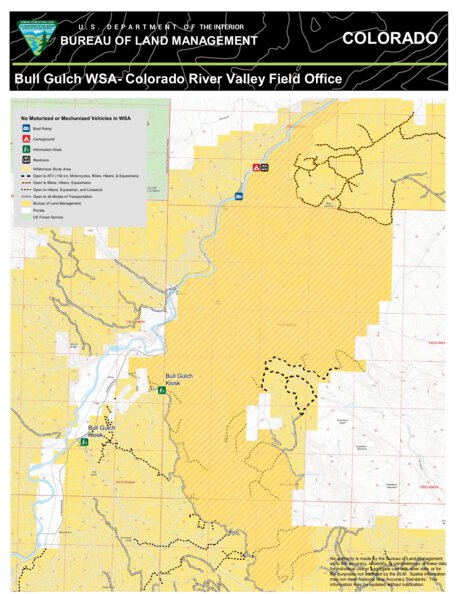 Bull Gulch WSA Map by Bureau of Land Management - Colorado | Avenza Maps