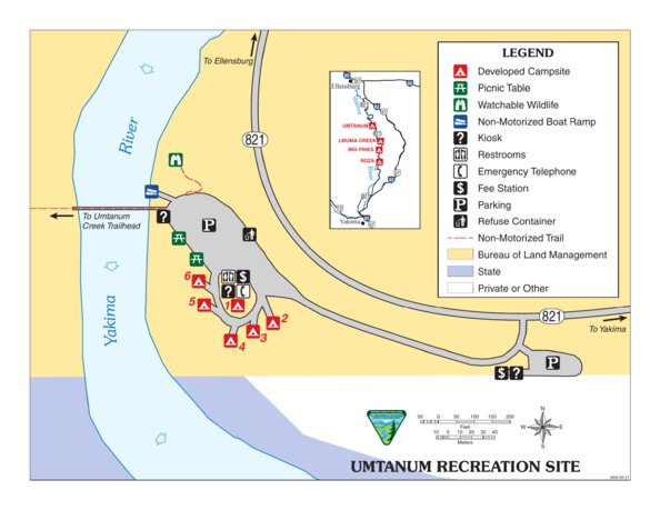 Umtanum Recreation Site Map by Bureau of Land Management - Oregon ...