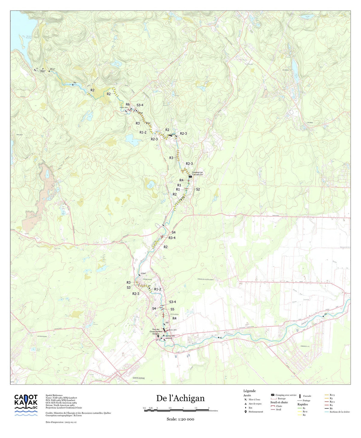 Rivière de l'Achigan Map by Canot Kayak Quebec | Avenza Maps