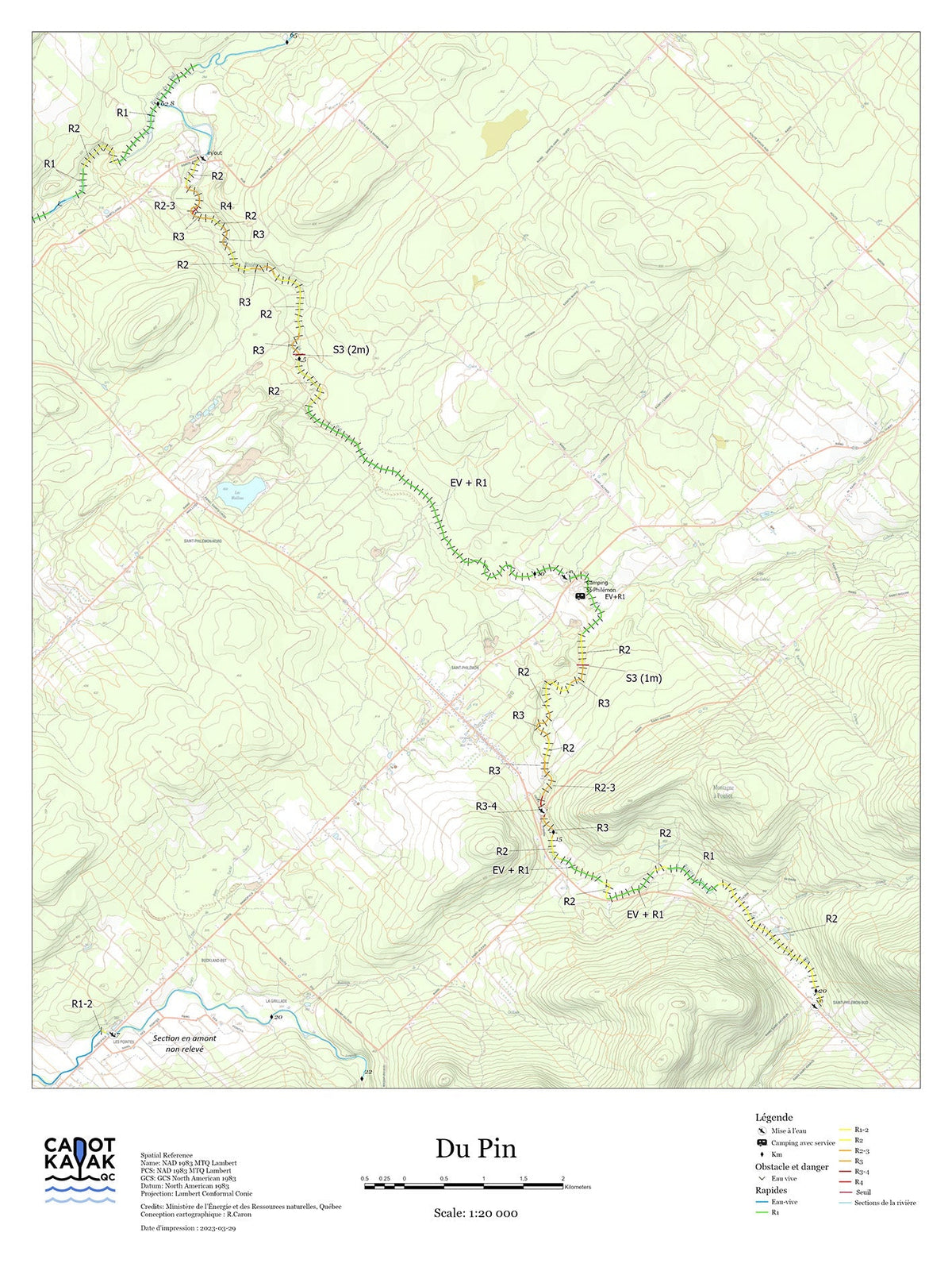Rivière du Pin Map by Canot Kayak Quebec | Avenza Maps