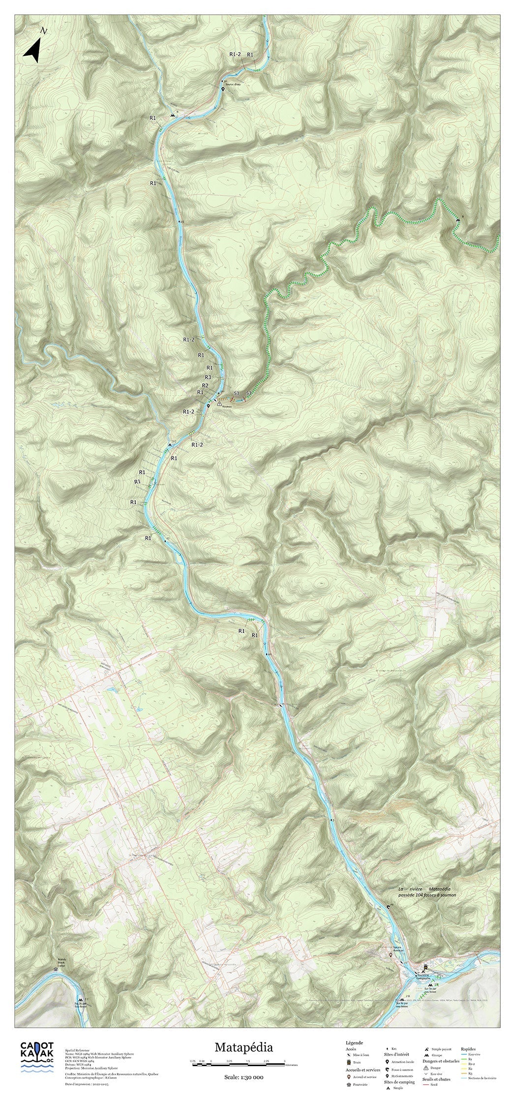 Rivière Matapédia Map by Canot Kayak Quebec | Avenza Maps