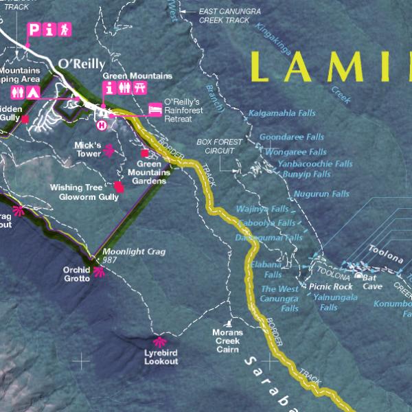 Lamington National Park Map by CartDeco | Avenza Maps