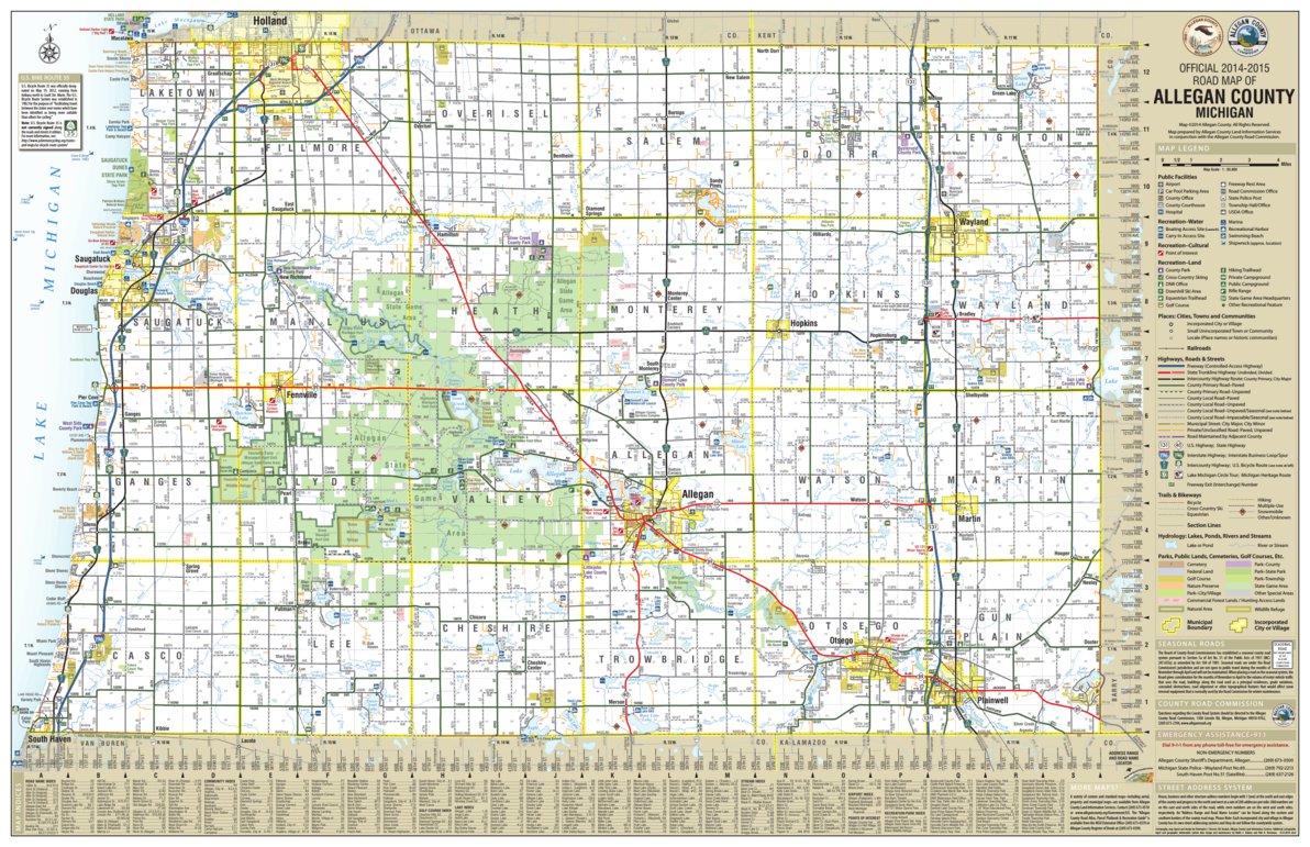 Allegan County 2014-2015 Official Road Map by Christopher J Bessert ...