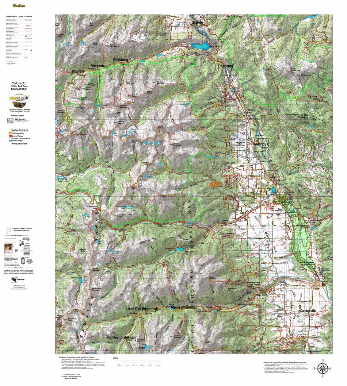 CO_481_White_Tail_Deer_Habitat Map by Colorado HuntData LLC | Avenza Maps